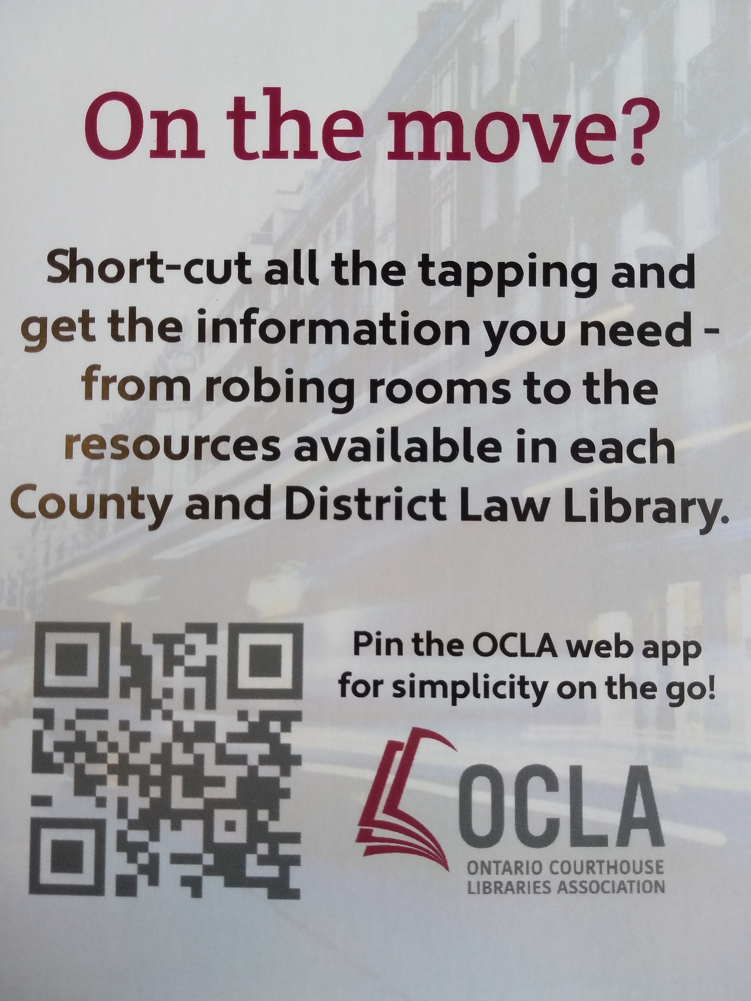 Ontario Courthouse Libraries Association App – Great LEXpectations