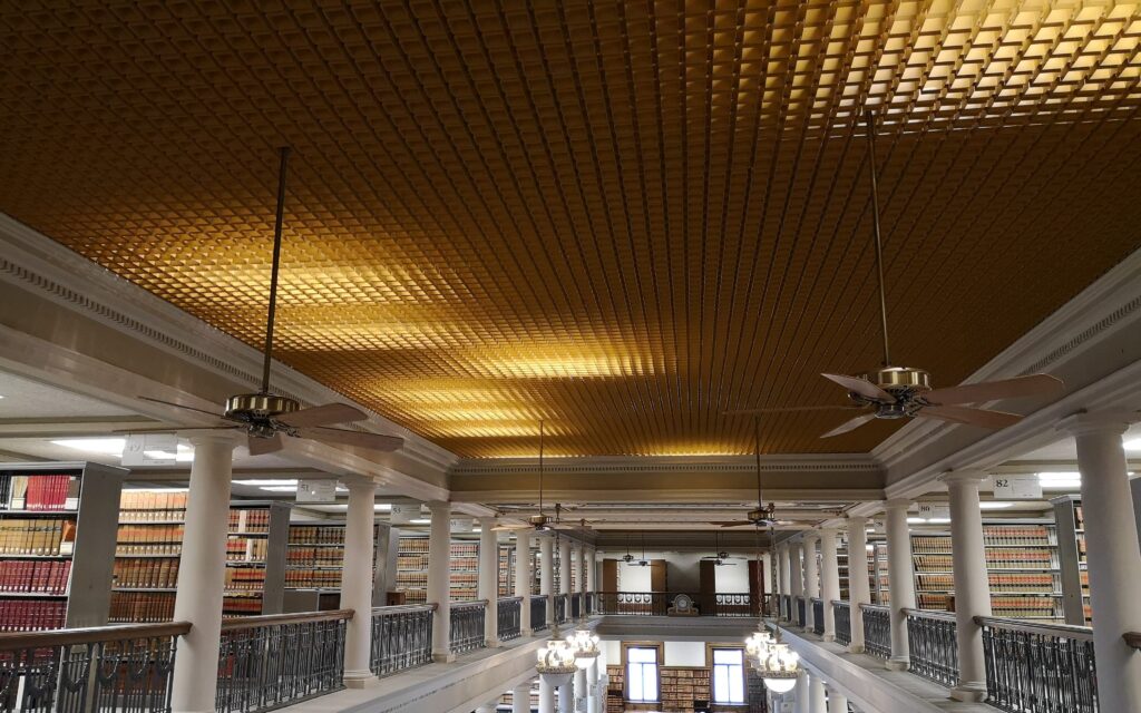 Scaffolding in the Great Library for repairs - Manitoba Law Library Inc.
